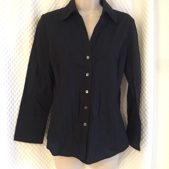 Talbots | Tops | Talbots Black Button Down Shirt | Poshmark
